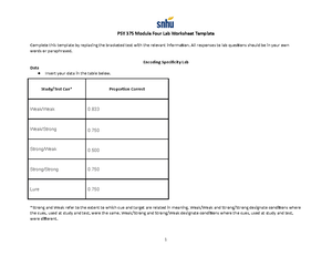 PSY 375 Module Five Lab Worksheet Template - PSY 375 Module Five Lab ...