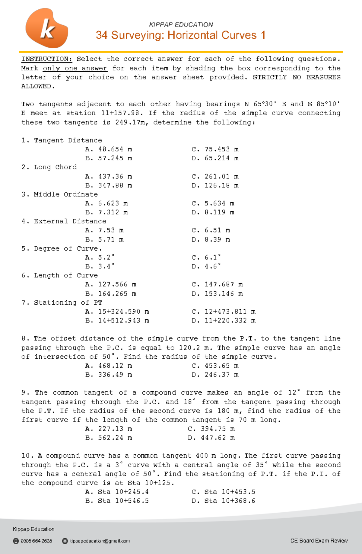 Kippap-Handout-MSTE (34 Surveying - Horizontal Curves 1) - KIPPAP ...