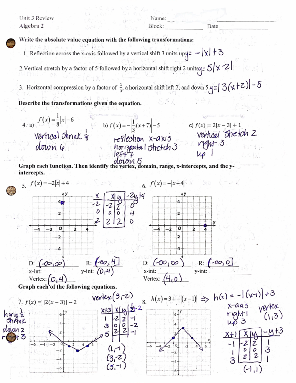 Review Unit 3 Key - Studocu