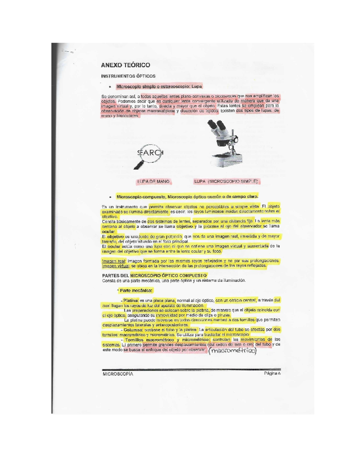 Unidad 1 Microscopia - ................ - ANEXO TEÓRICO INSTRUMENTOS ...