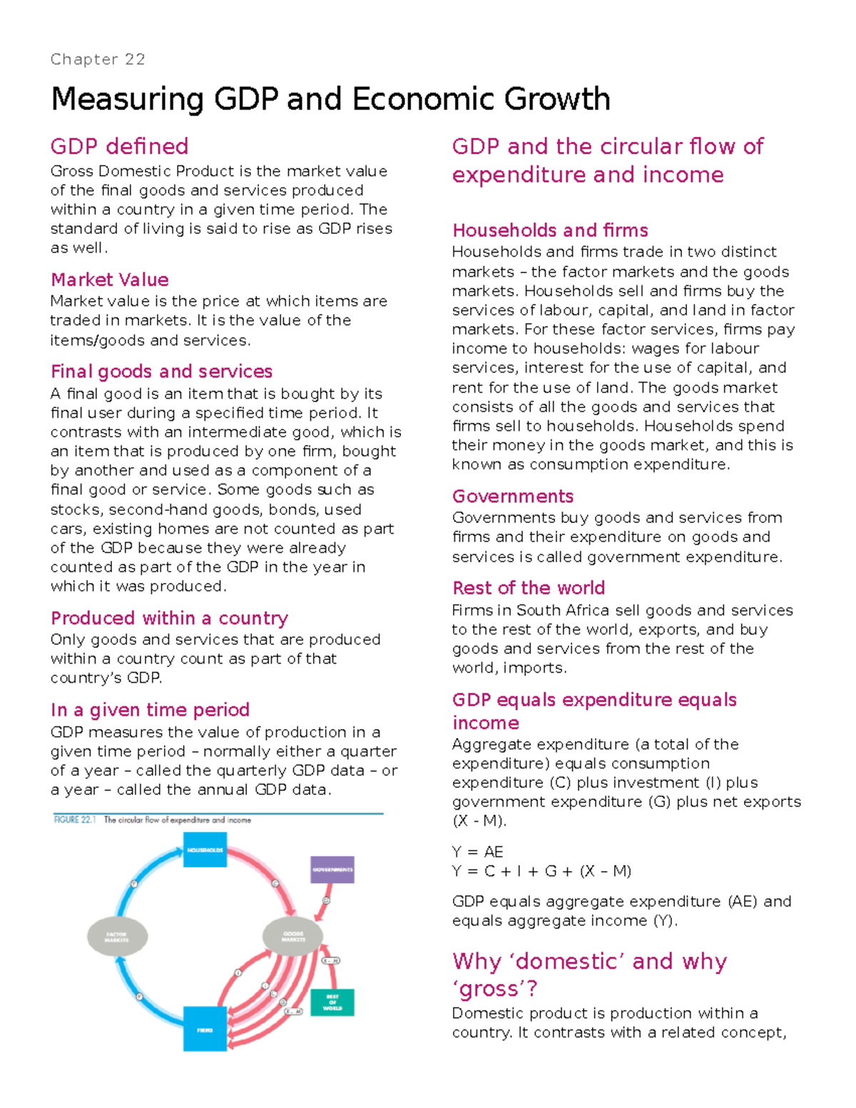 CH22 Measuring GDP and Economic Growth - Chapter 22 Measuring GDP and ...