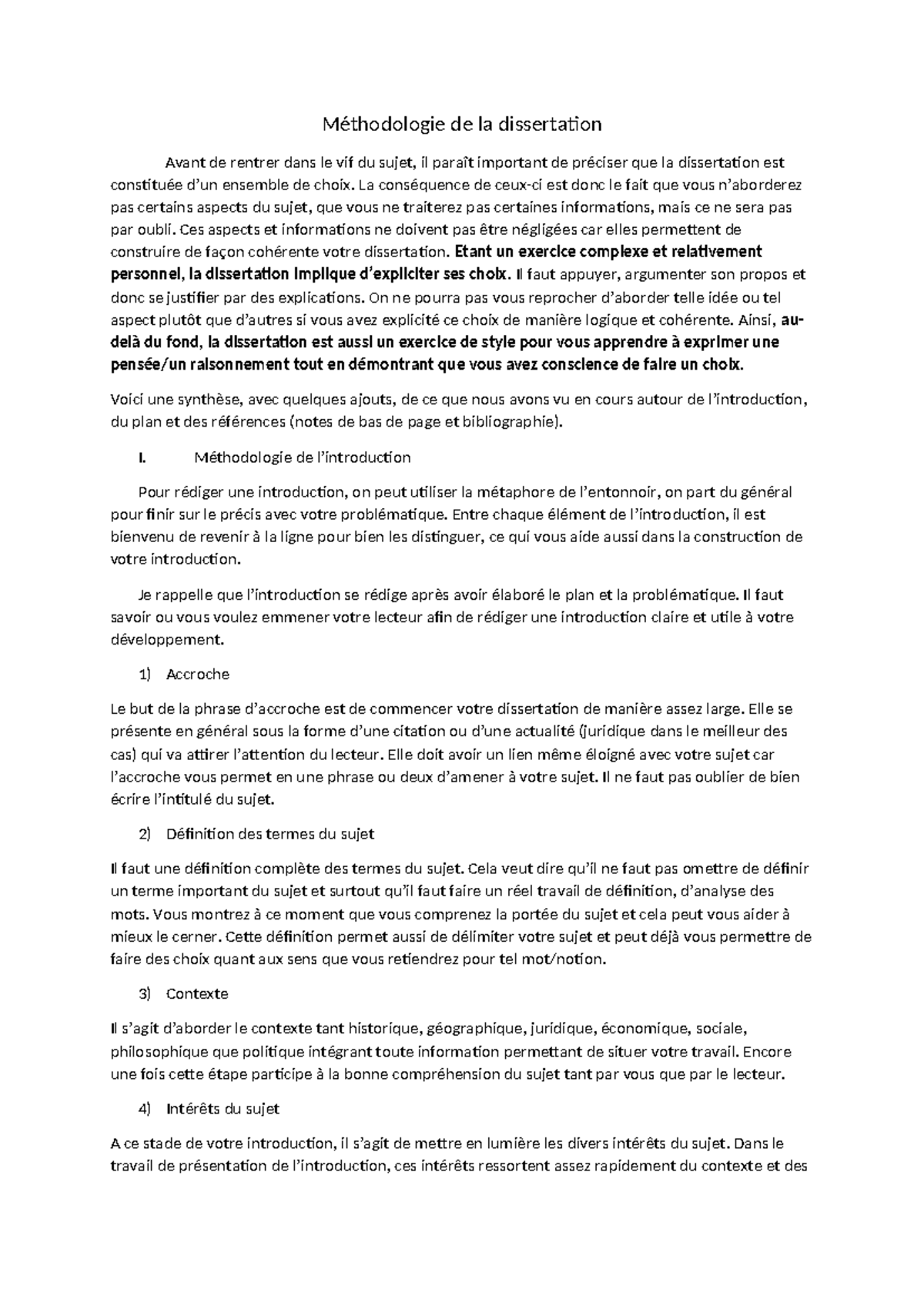 Méthodologie de la dissertation - Méthodologie de la dissertation Avant ...