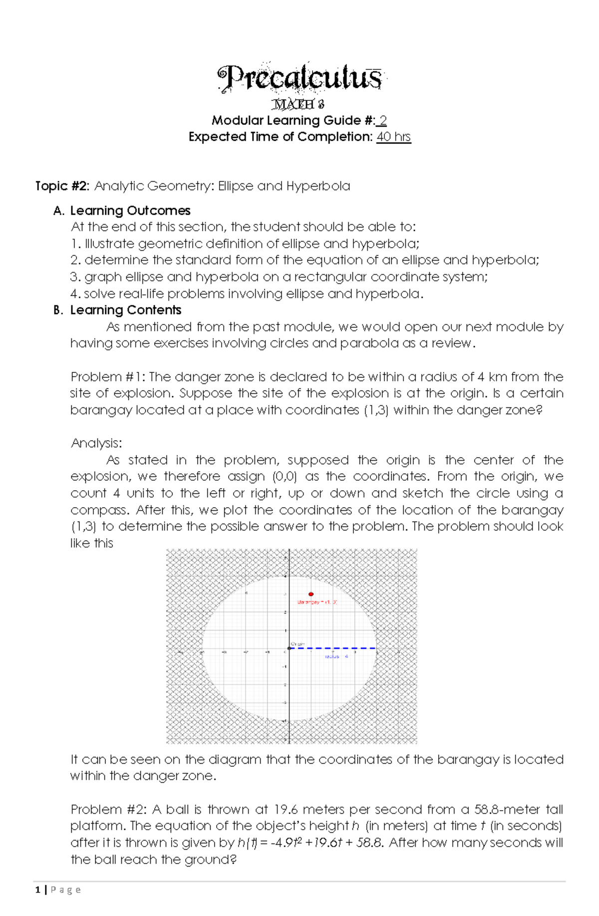 Modular Learning Guide 3-4 MATH 3 - Precalculus MATH 3 Modular Learning ...