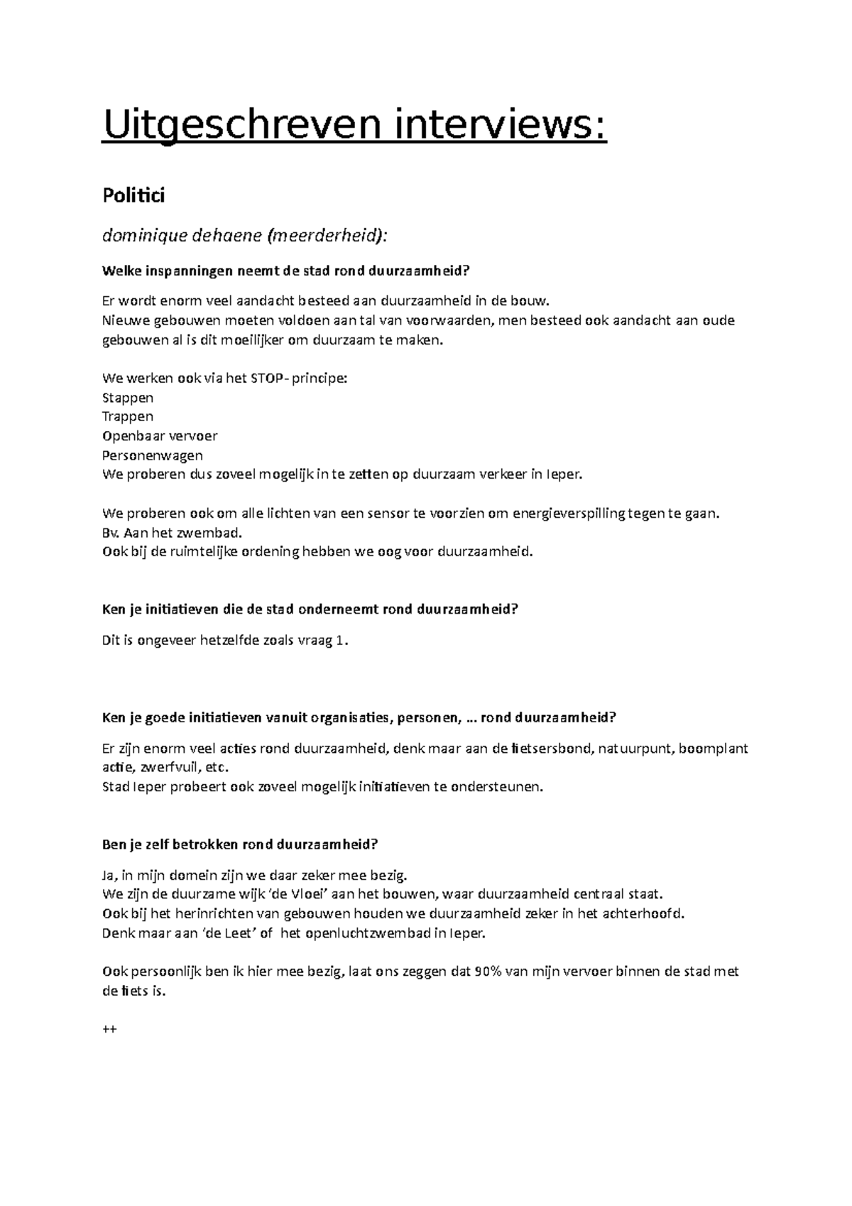 Uitgeschreven interviews ISAT - Uitgeschreven interviews: Politici ...