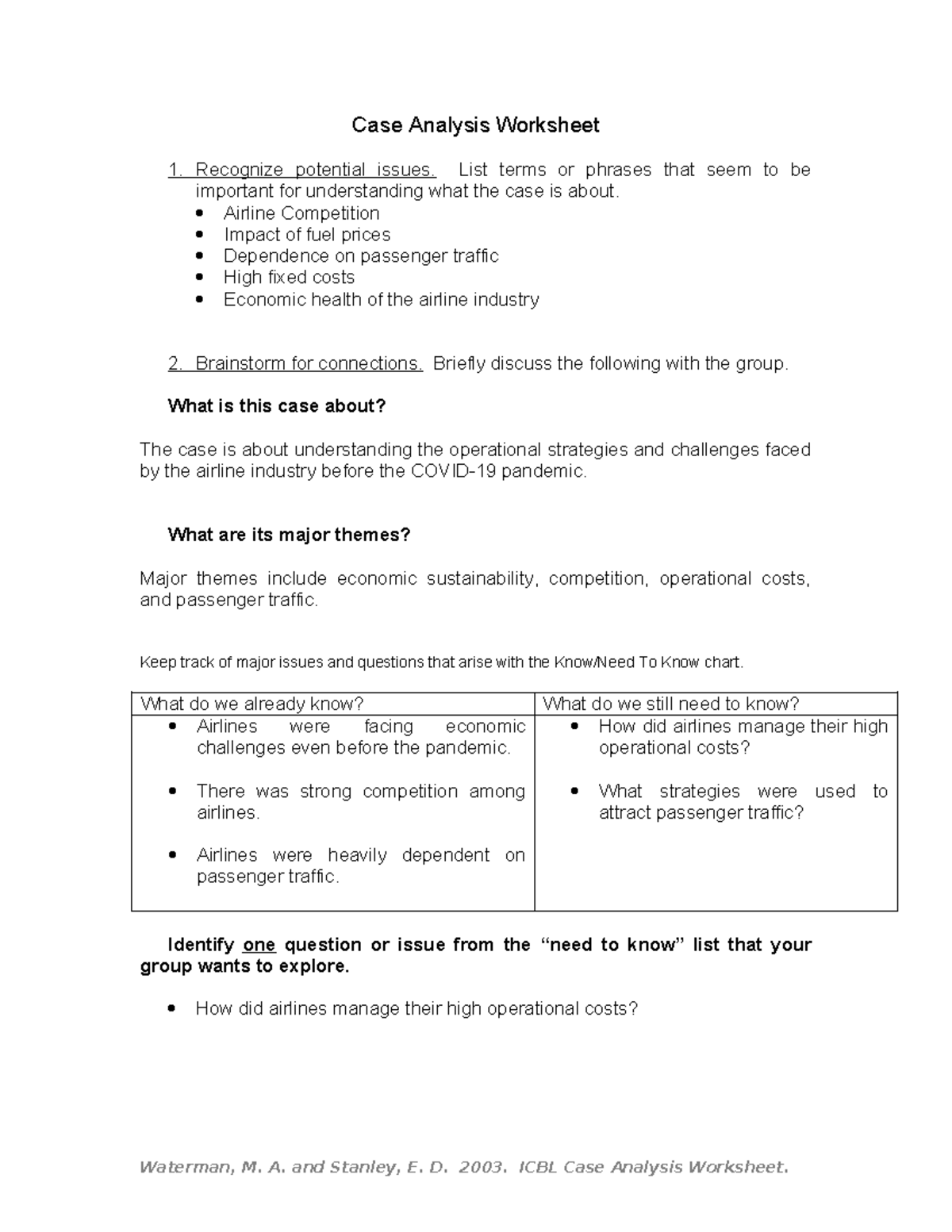 Case-Analysis-Worksheet - Case Analysis Worksheet 1. Recognize ...