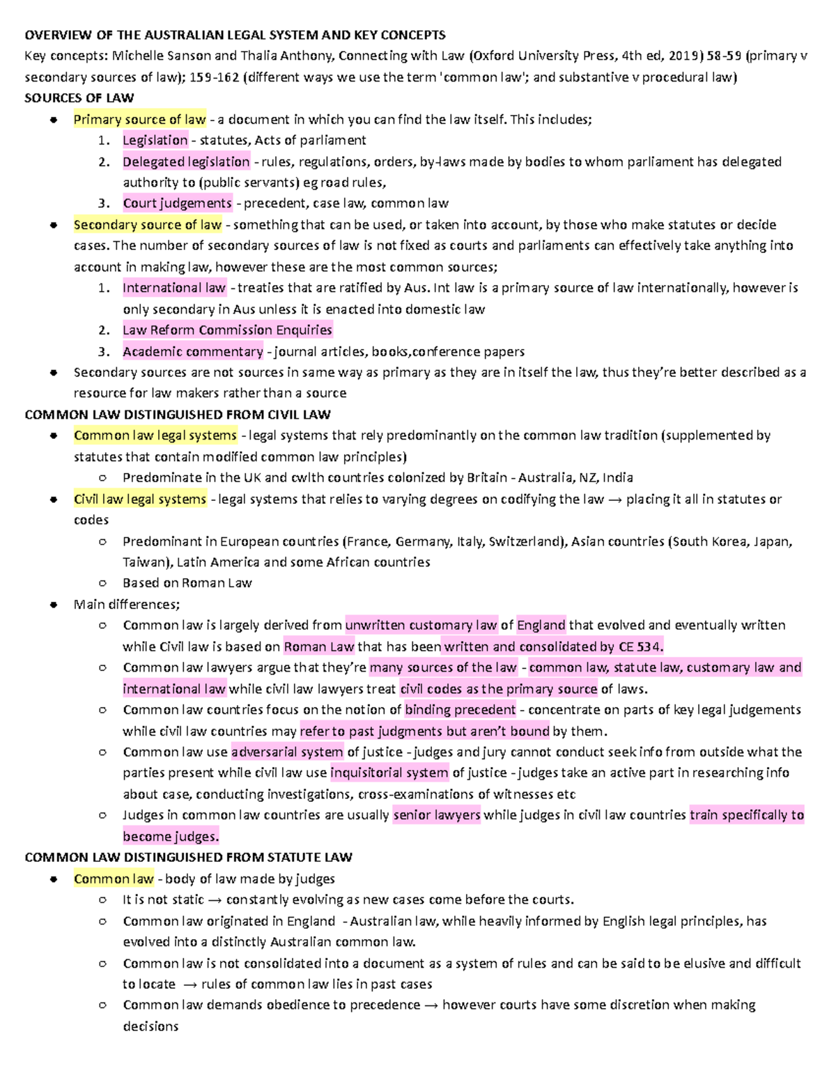 Seminar 3 - Overview of the Australian Legal System - OVERVIEW OF THE ...