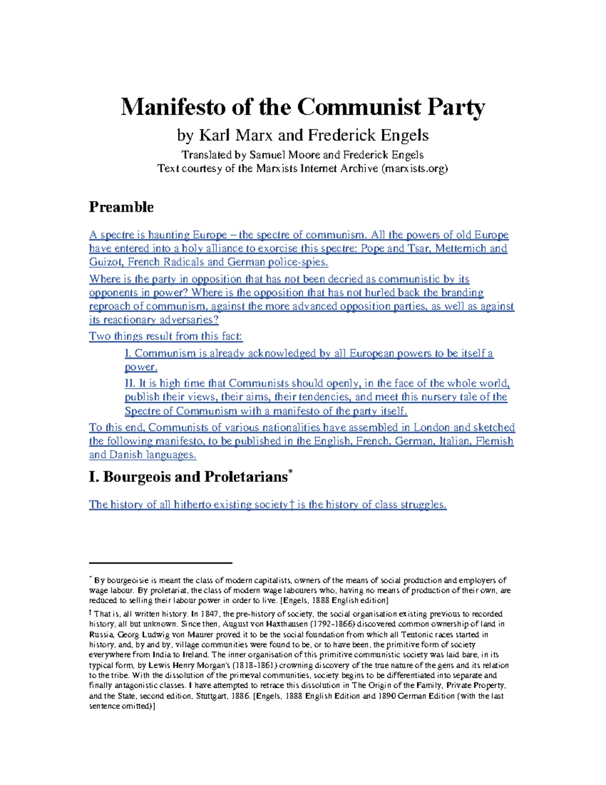 Reading 3.5- Marx and Engels, Communist Manifesto - Manifesto of the ...