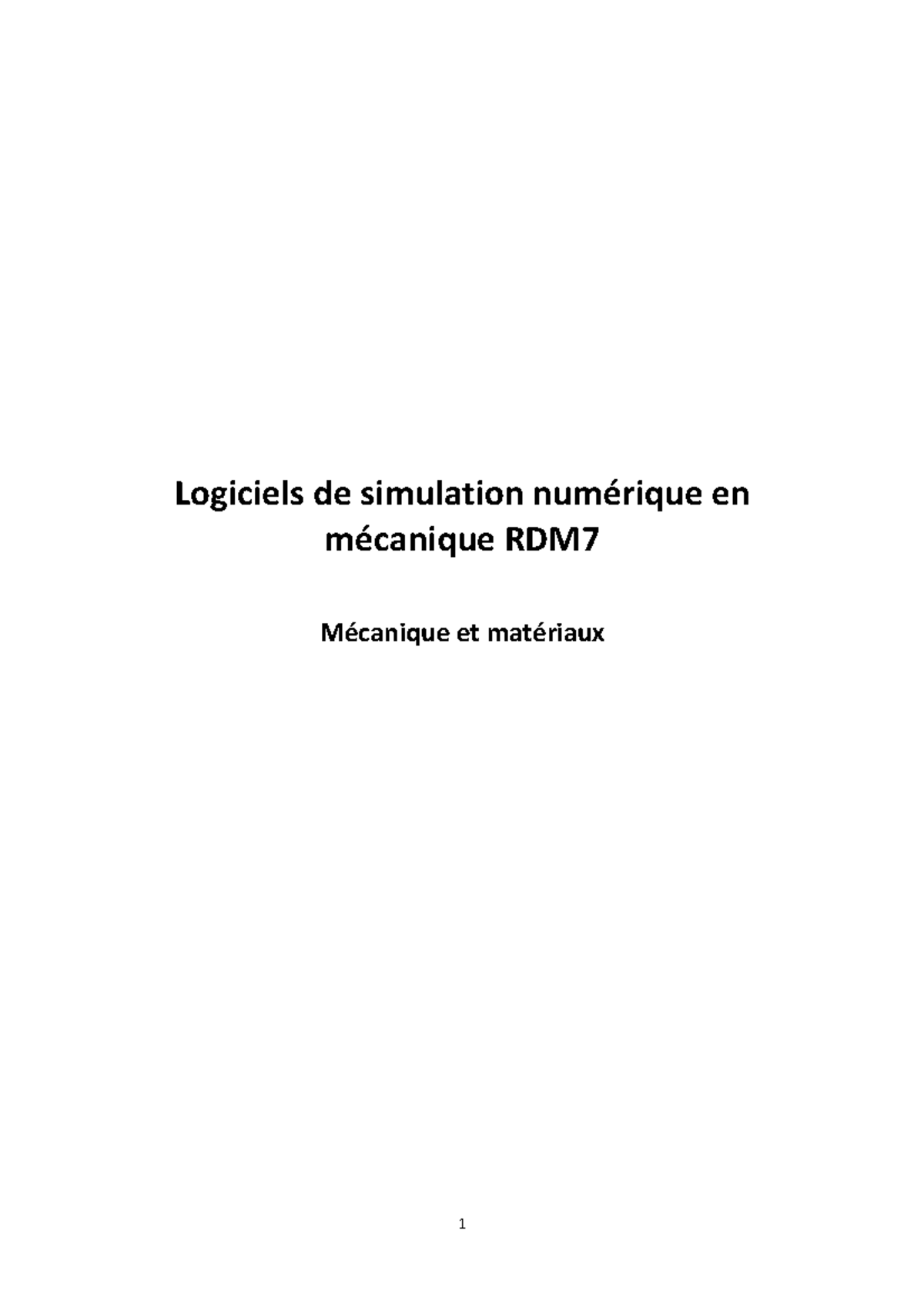 Modélisation avec RDM7 cas de flexion - Logiciels de simulation ...