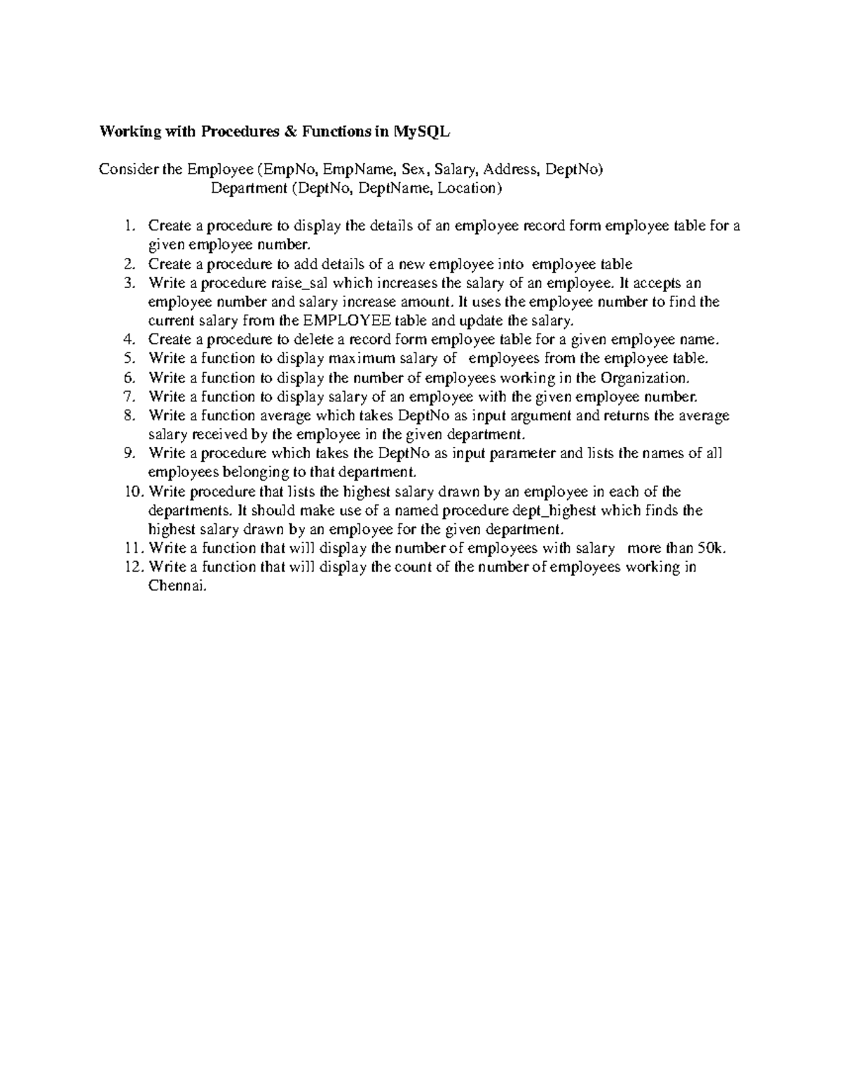 Ex.4-Working with Procedures and functions PG - Working with Procedures ...