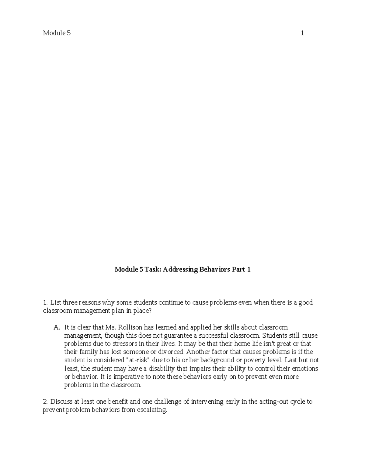 M5Task - Module 5, intital thoughts - Module 5 1 Module 5 Task ...