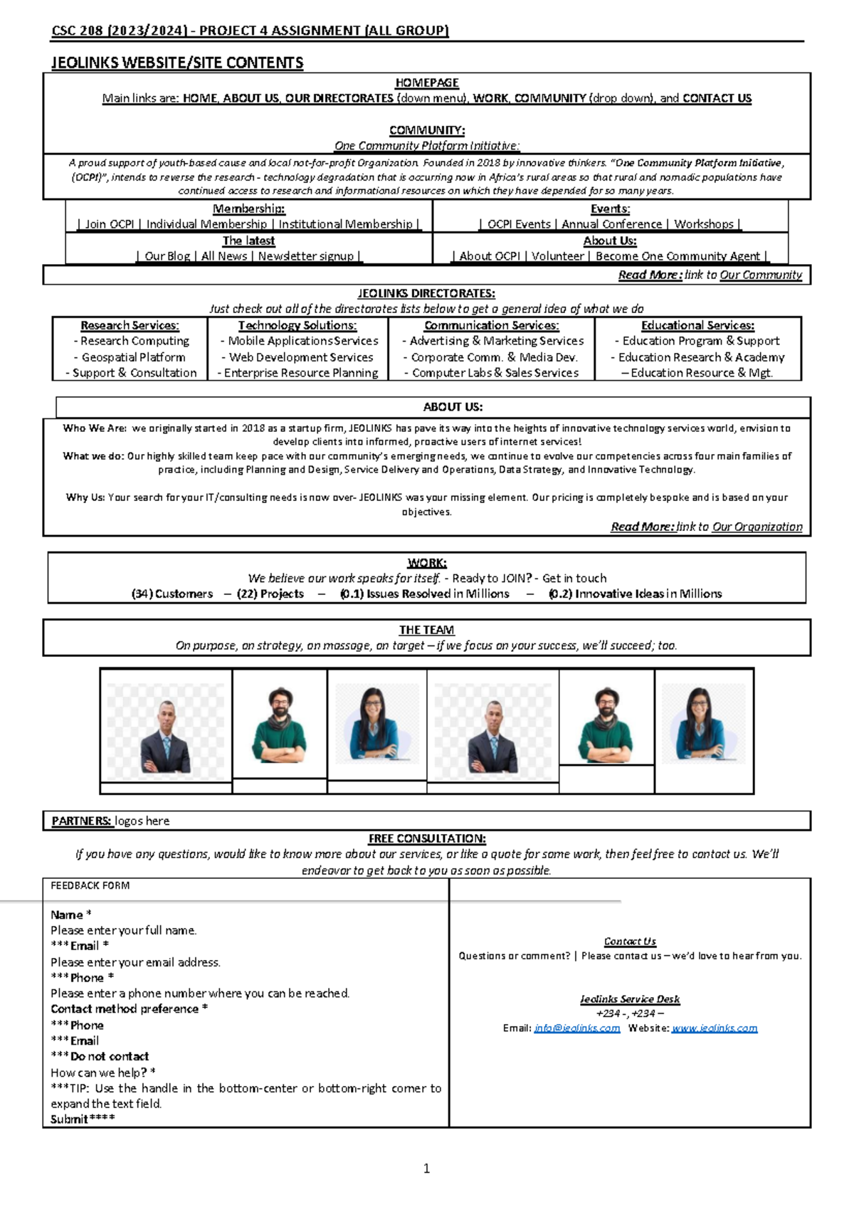 CSC 208 (2023-2024) - Project 4- Jeolinks Webpage - CSC 208 (2023/2024) - PROJECT 4 ASSIGNMENT ...