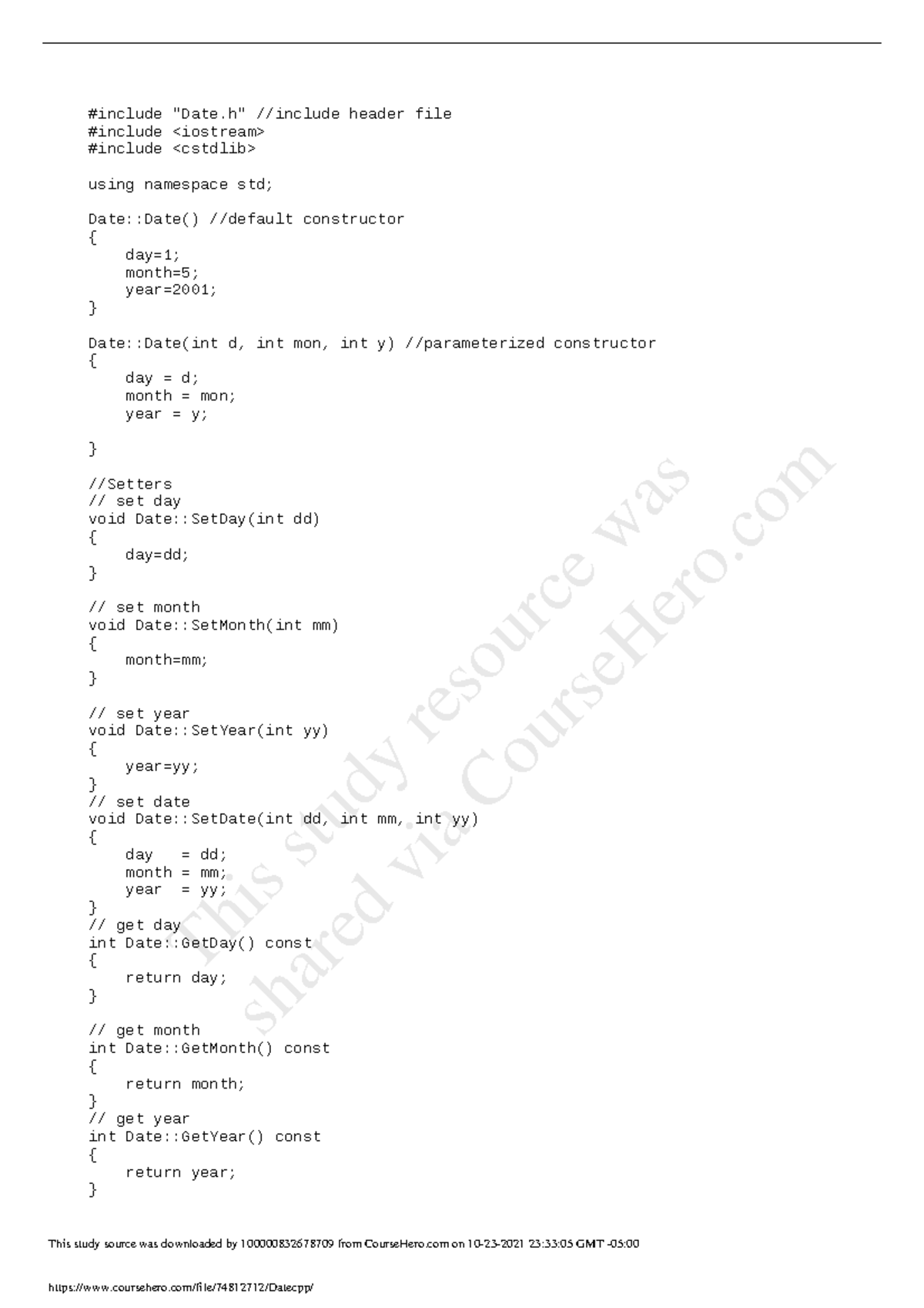ict284 C++ date.cpp - Systems Analysis and Design - Studocu