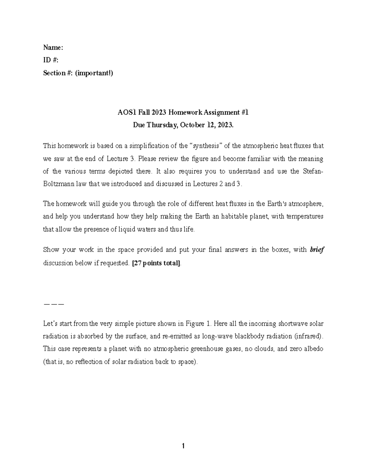 AOS 150 Lab 4 mm - Name: ID #: Section #: (important!) AOS1 Fall 2023 ...