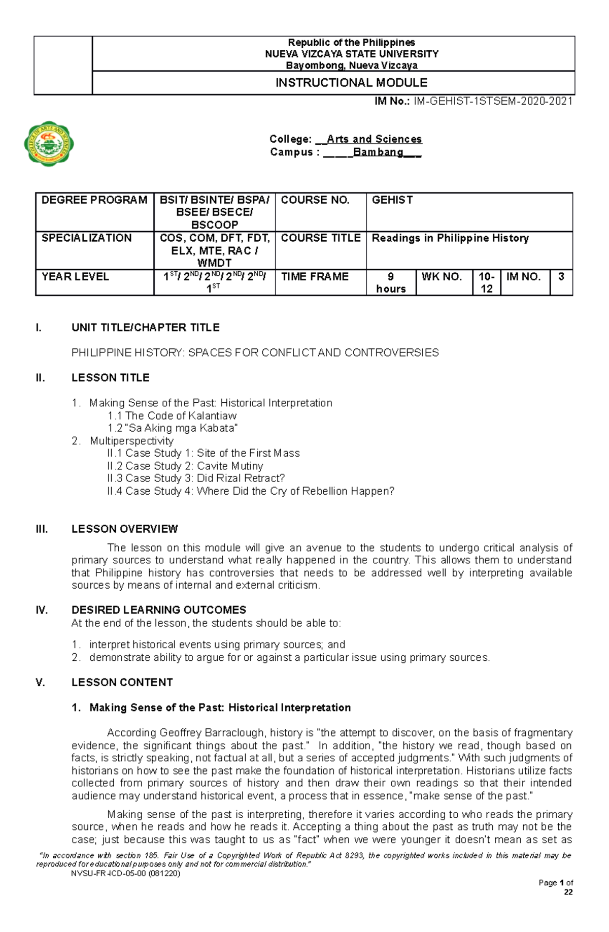 Module-3-RPH - module - NUEVA VIZCAYA STATE UNIVERSITY Bayombong, Nueva ...