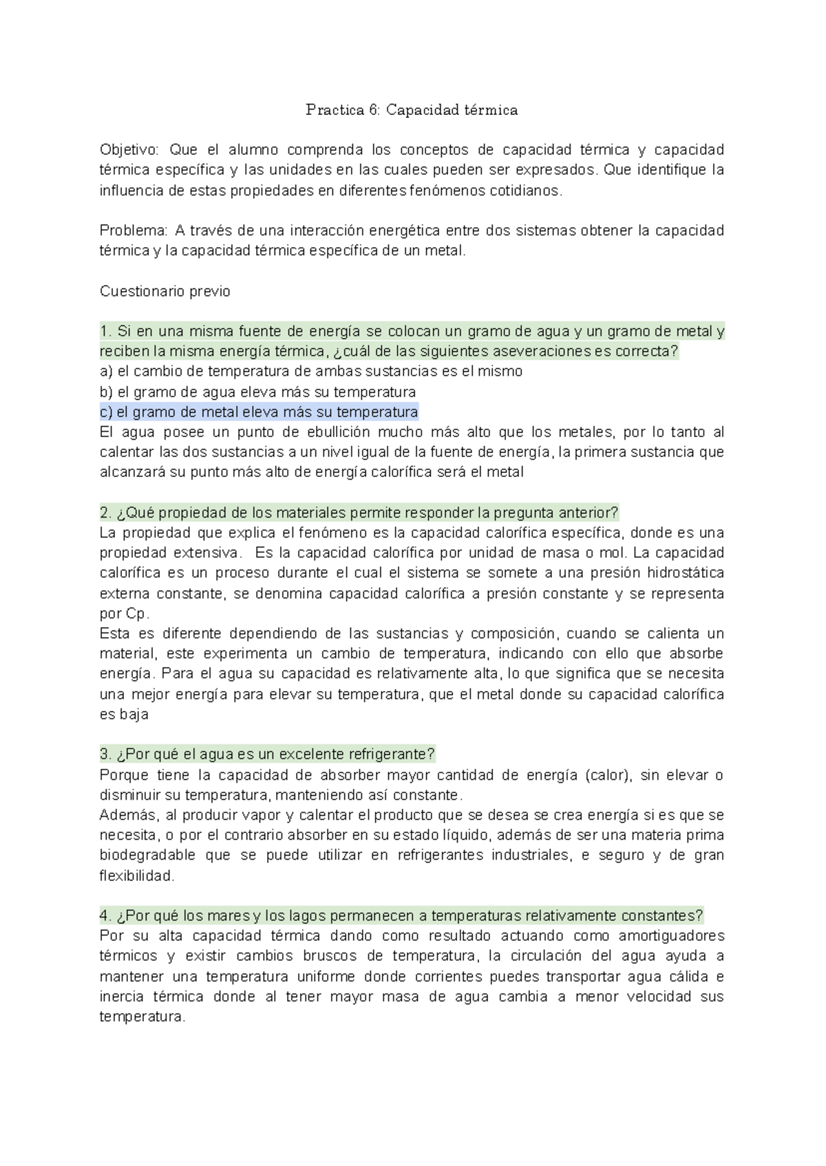 practica 6 Capacidad térmica previo - Practica 6: Capacidad térmica ...