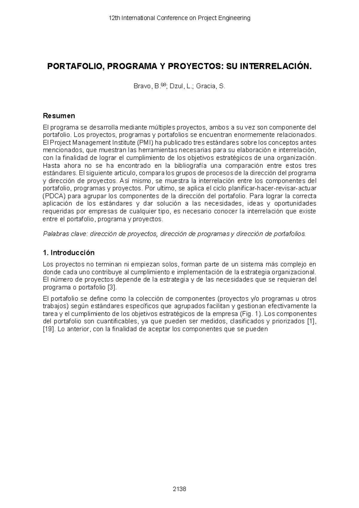 Portafolio programa y proyectos - PORTAFOLIO, PROGRAMA Y PROYECTOS: SU ...