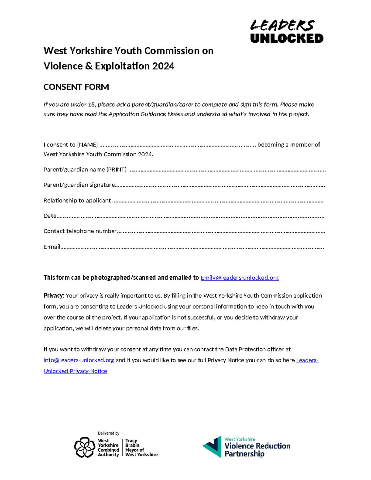 WYYC consent form 2024 - 12e - West Yorkshire Youth Commission on ...