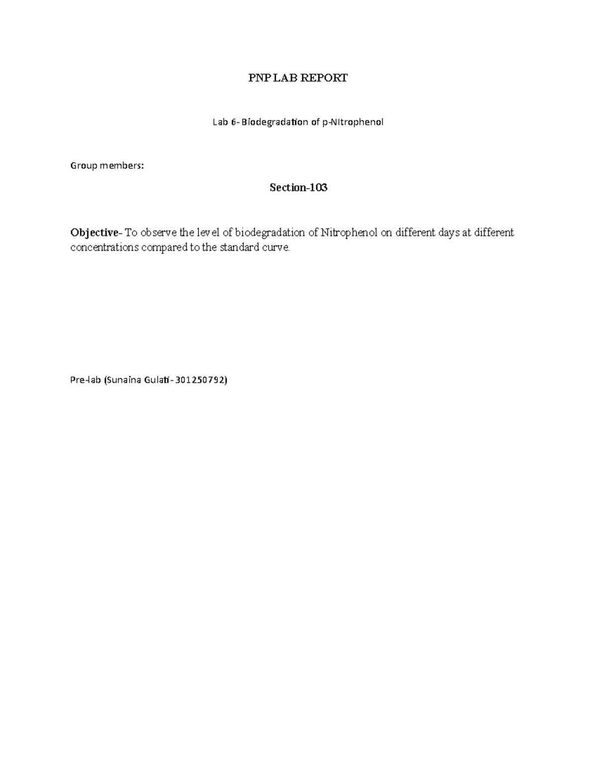 PNP lab report (1) - PNP assignment - B1 - 304 - PNP LAB REPORT Lab 6 ...