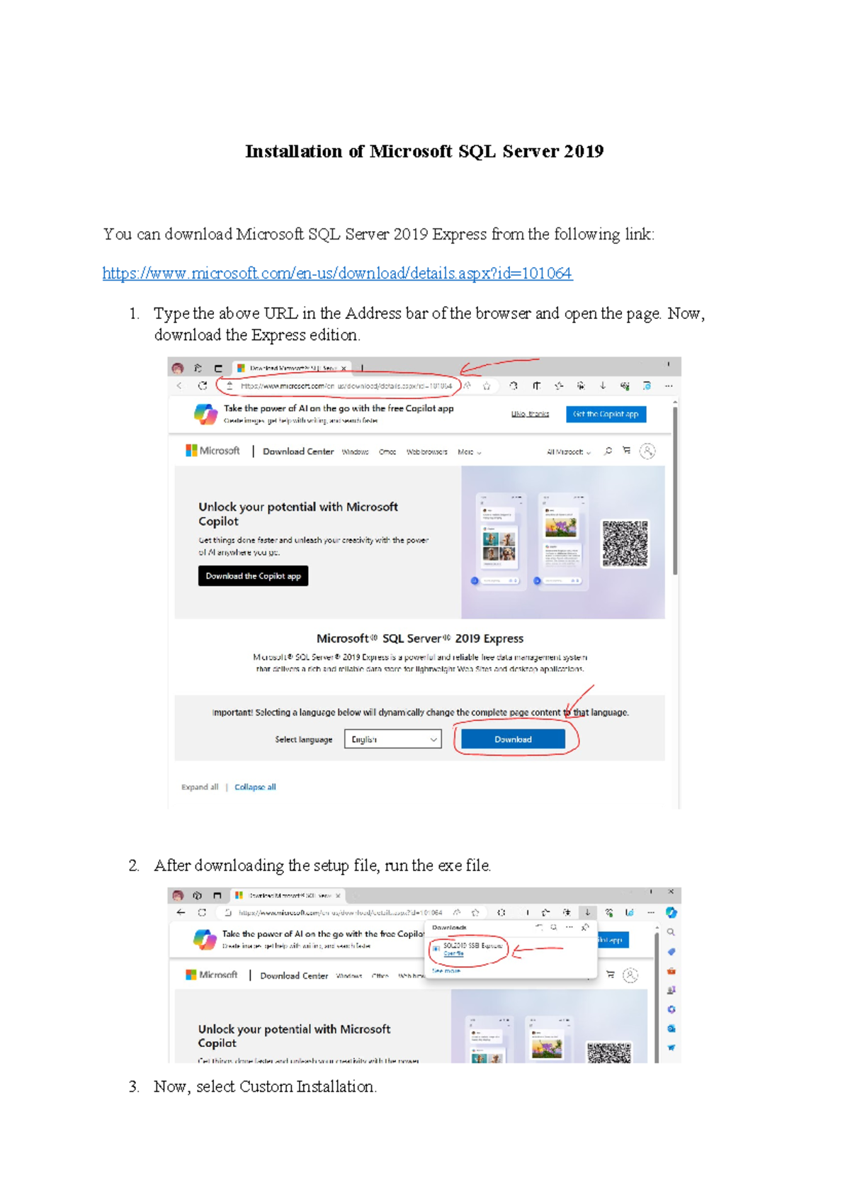 Lab 01- SQL Server 2019 Installation Guide (Updated) - Installation of ...