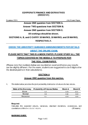 Corporate Revision - n/a - CORPORATE TAX REVISION Balance Sheet Model ...