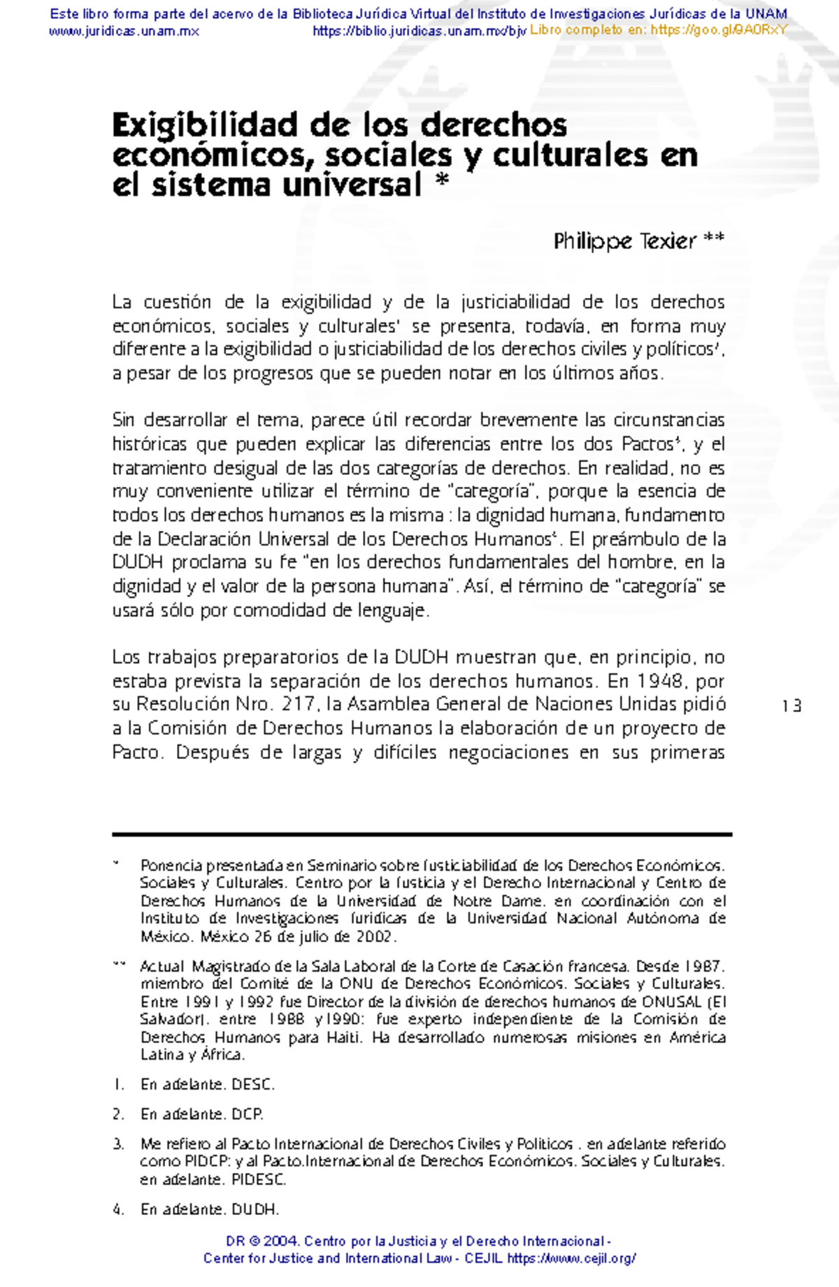 Exigibilidad de los derechos humanos Philippe Texier - Exigibilidad de ...