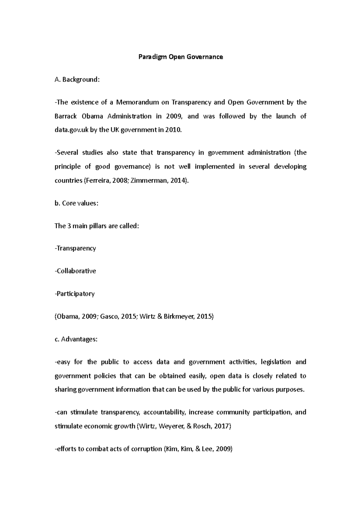 Paradigm Open Governance - Background: -The existence of a Memorandum ...