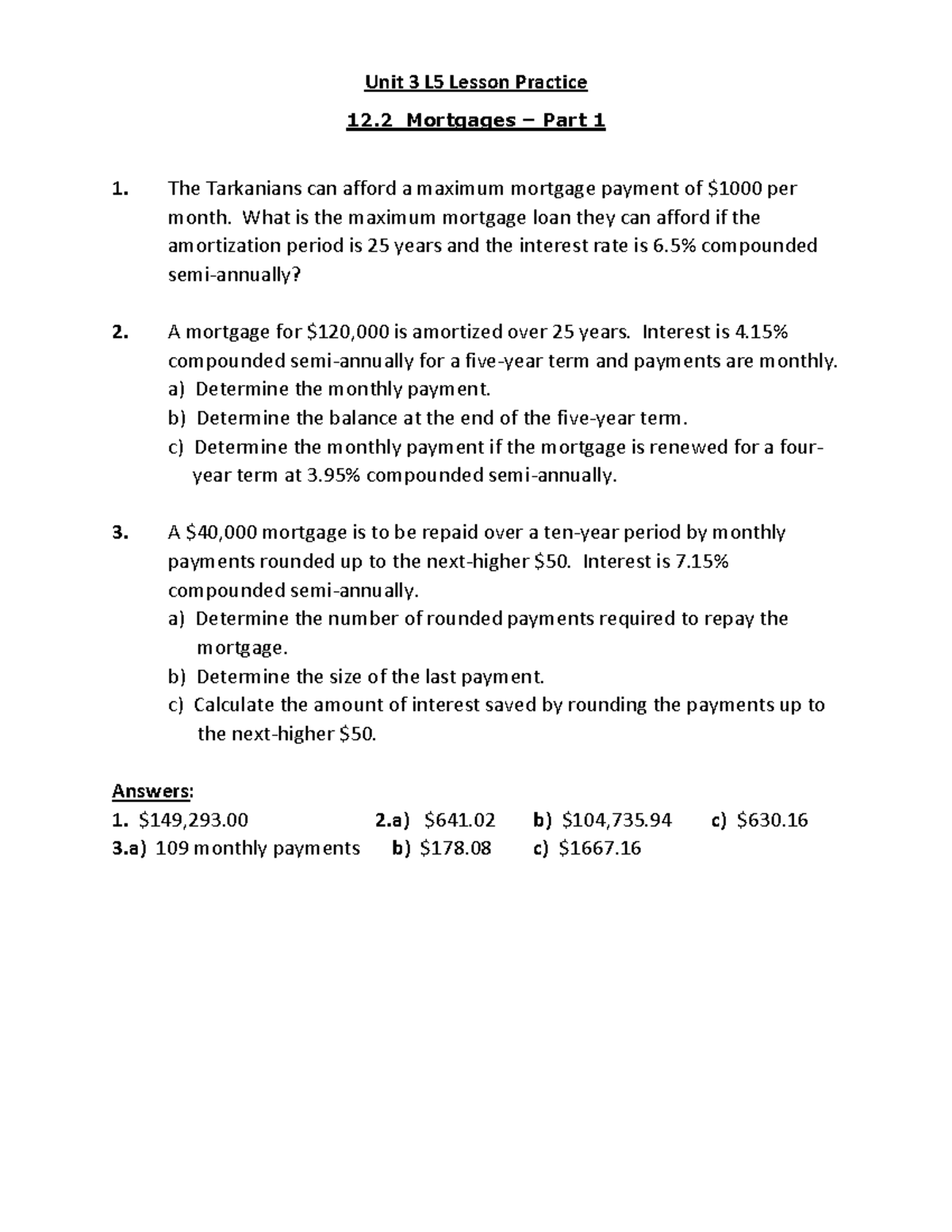 MATH 1175 L5 Lesson Practice 12.2 Mort 1 - Unit 3 L 5 Lesson Practice ...