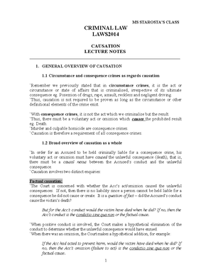 Criminal law notes 2 - Note - Unit 1 - Intro Distinguish between a ...