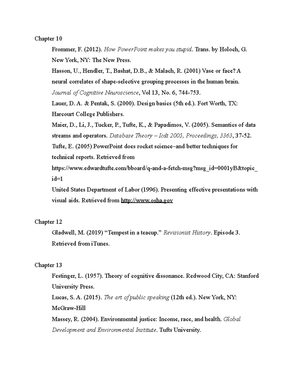 Comm 105 - Speak Out Notes References Pt4 - Chapter 10 Frommer, F ...