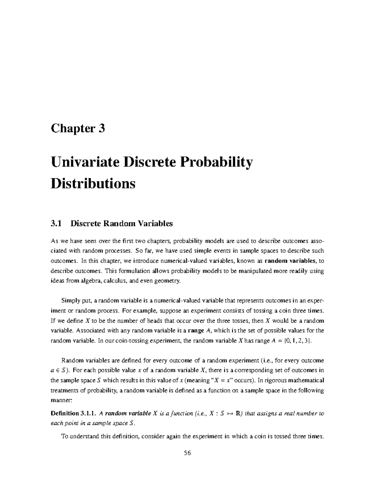 Chapter 3 - Univariate Discrete Probability Distributions (Part 1) - Chapter 3 Univariate ...