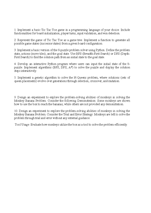 AI1 - Lecture Notes - Implement a basic version of the 8-puzzle problem ...