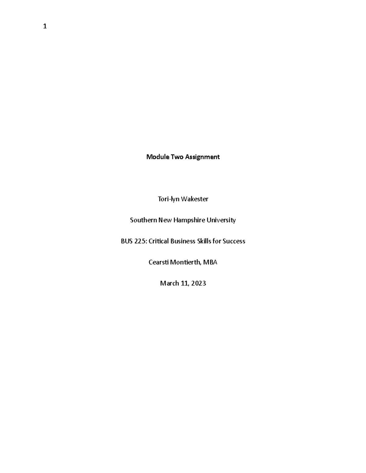 BUS225 Module Two Assignment - bus225 - SNHU - Studocu