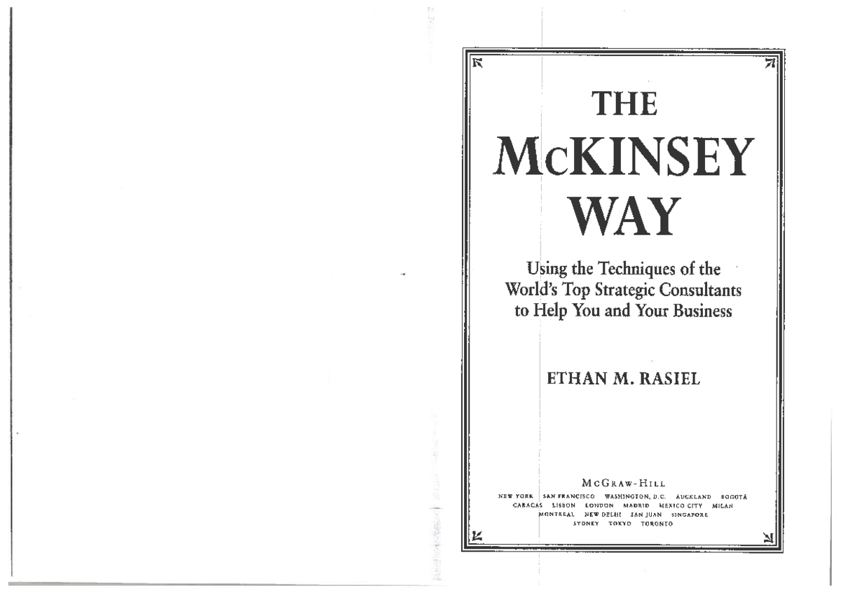 The Mc Kinsey Way - Chapter 1 - BA 100 - Studocu