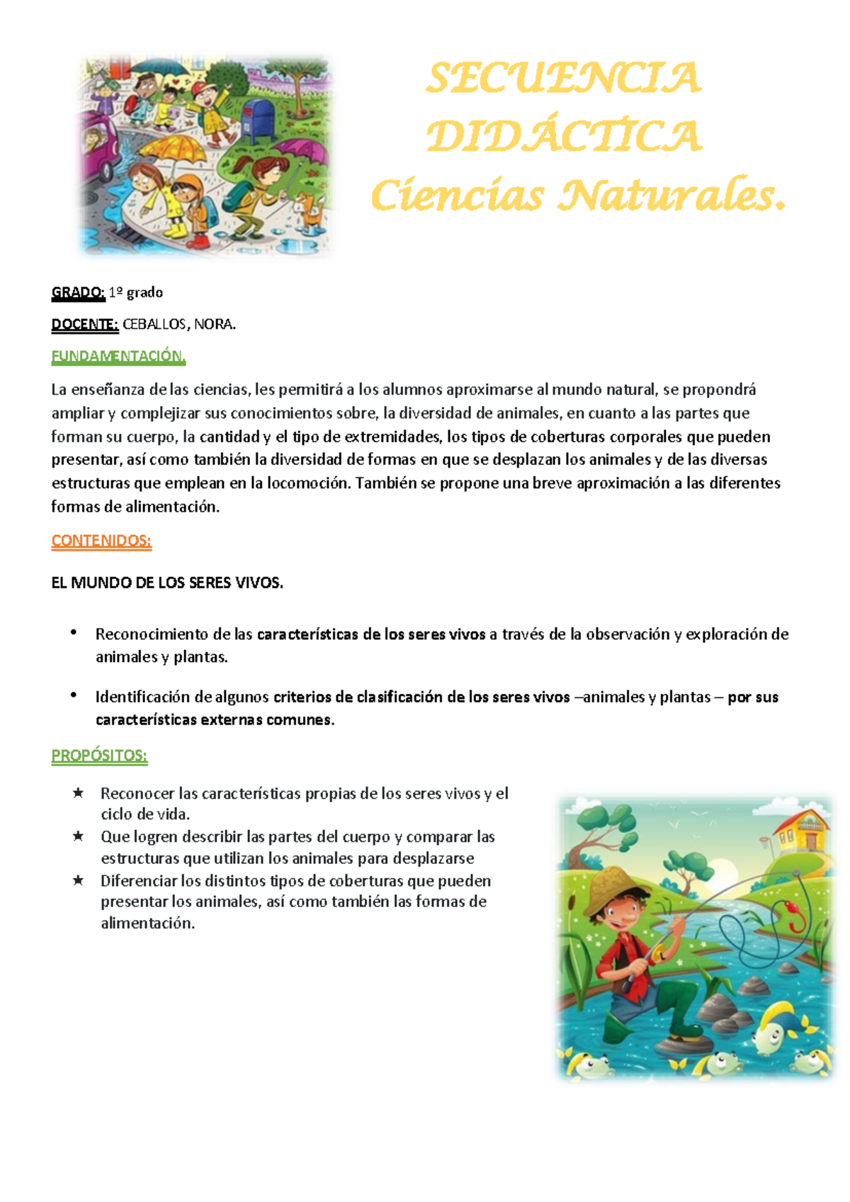 Sec Naturales Seres Vivos 1ero - SECUENCIA DIDÁCTICA Ciencias Naturales ...
