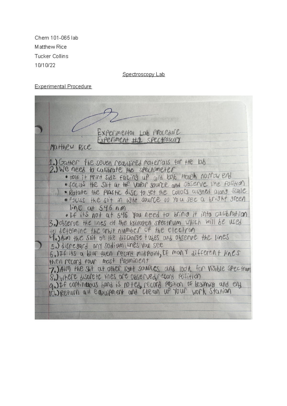 Spectroscopy Lab: Electron Transitions and Energy Changes - Studocu
