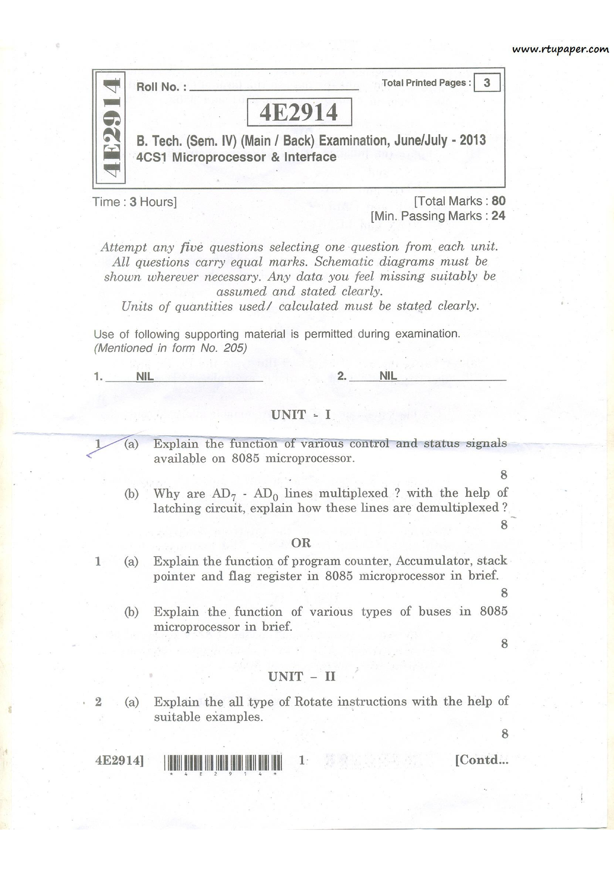 2012-2013 Microprocessor AND Interface - B.Tech. - Studocu