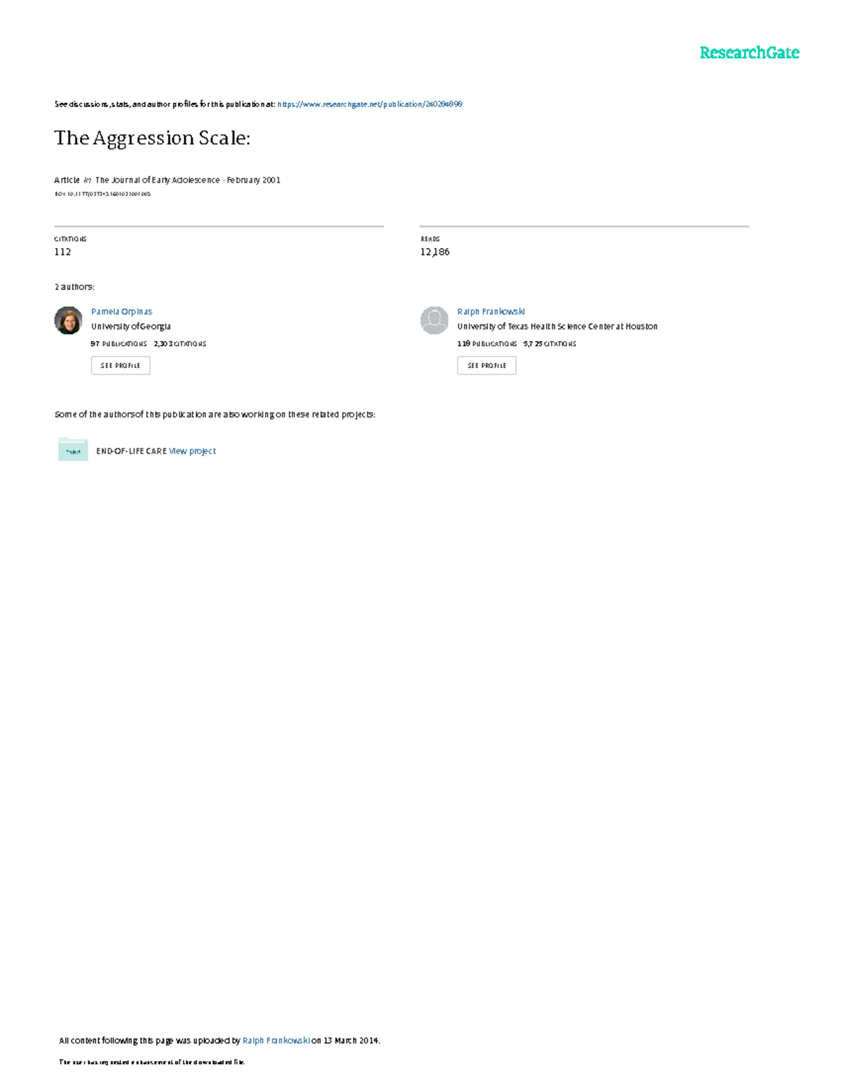 The Aggression Scale - See discussions, stats, and author profiles for ...