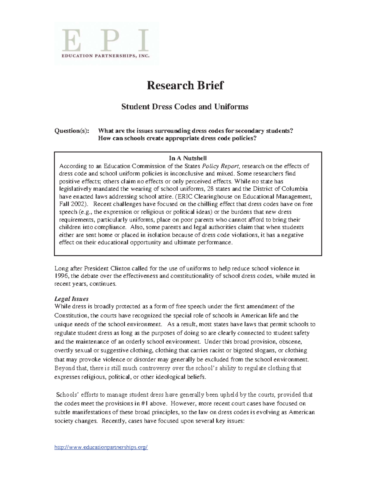 ED537953 - None - Research Brief Student Dress Codes and Uniforms ...