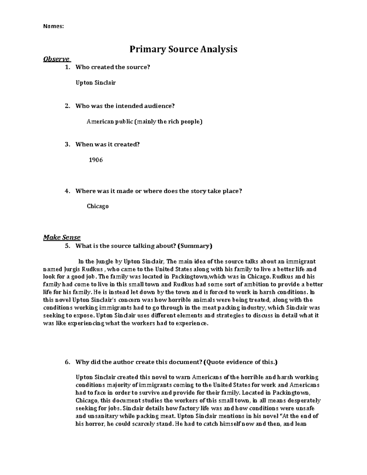 Primary Source Analysis Worksheet-1 (1) (1) - Names: Primary Source ...