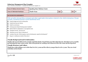 S10 Inclusion Support Plan Templatev 1 - Early Childhood Education ...