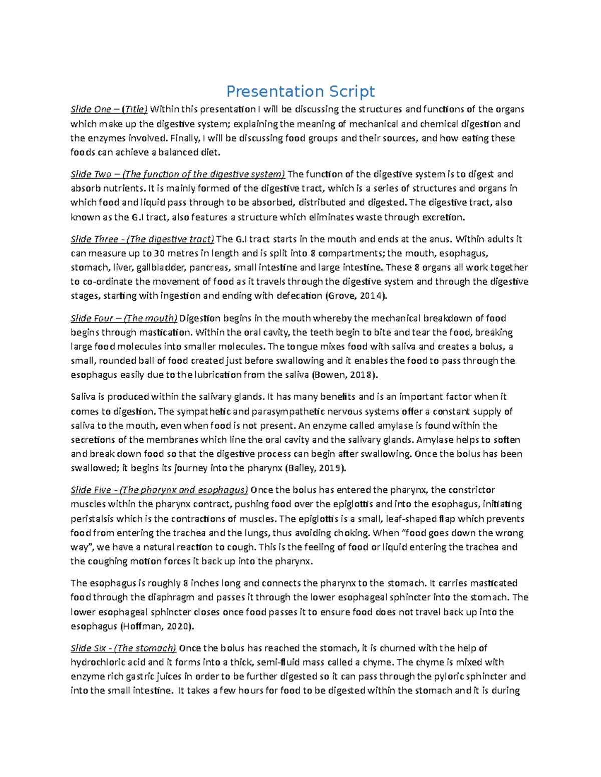 Access to HE - Unit 7 Human Nutrition and Digestive System Presentation ...