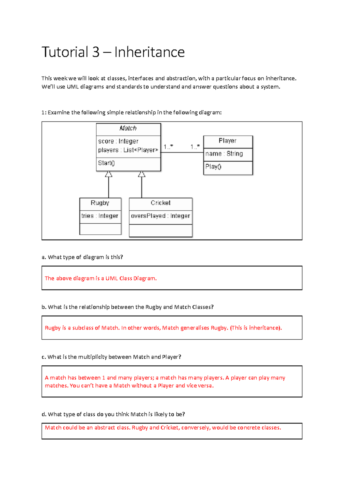 Compsci 230 2017 Tutorial 3 - Solutions - Tutorial 3 – Inheritance This ...