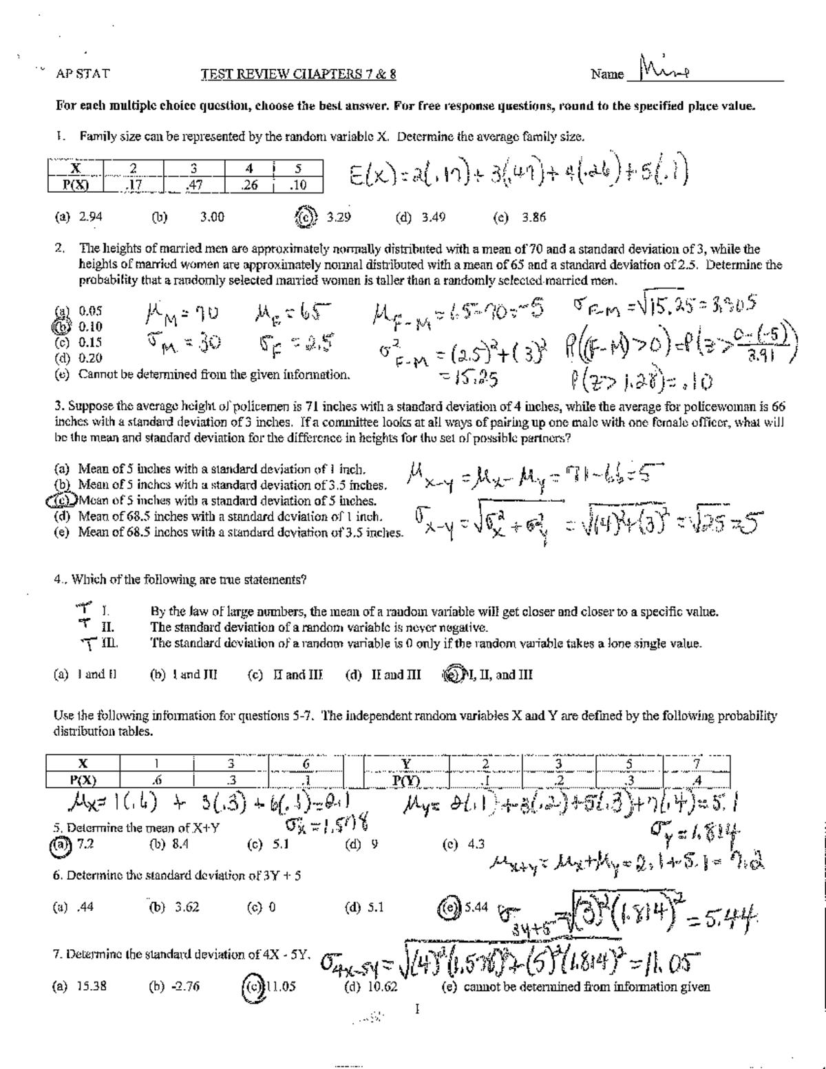 Key practice test chapters 7 8 - MTH 111 - Studocu