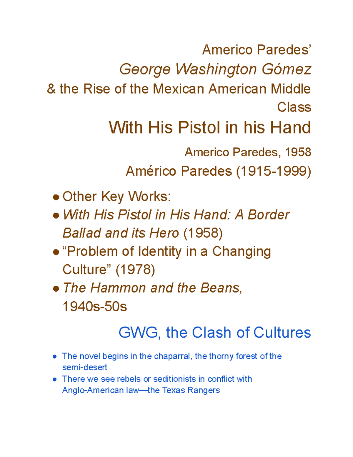 Americo Paredes’-2 - Americo Paredes’ George Washington Gómez & the ...