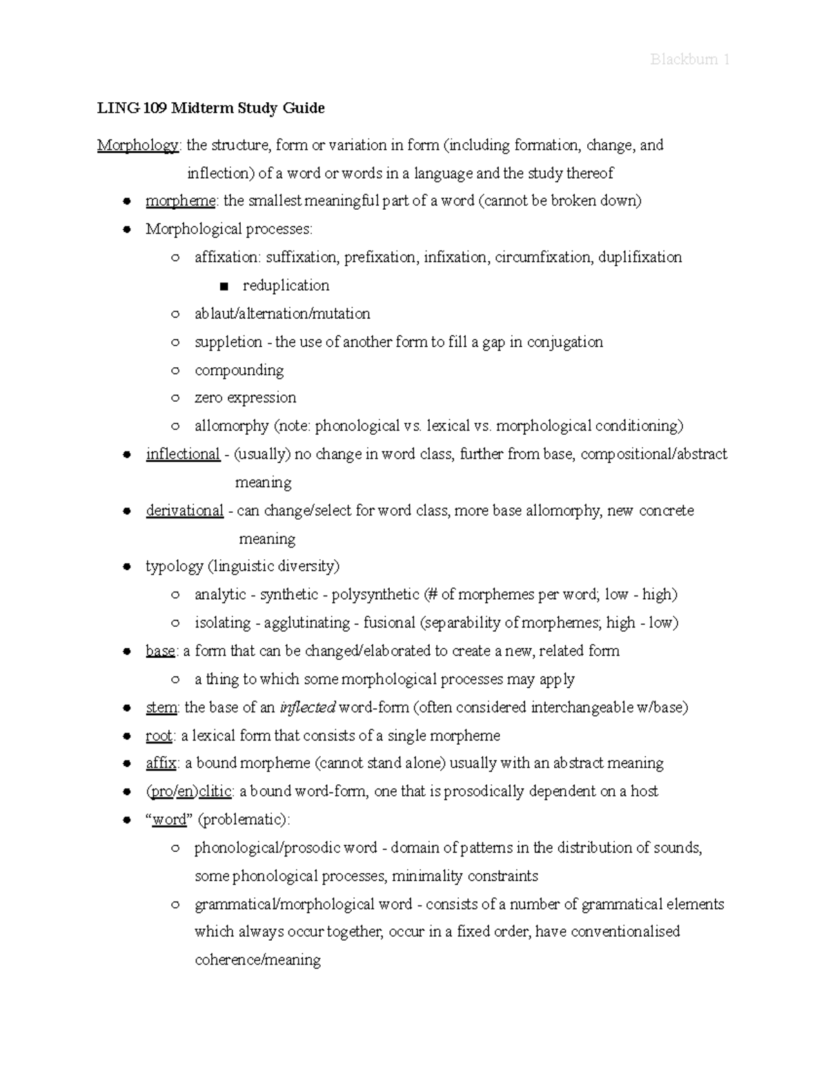 LING109 w21midterm - midterm study guide - condensed notes on content ...