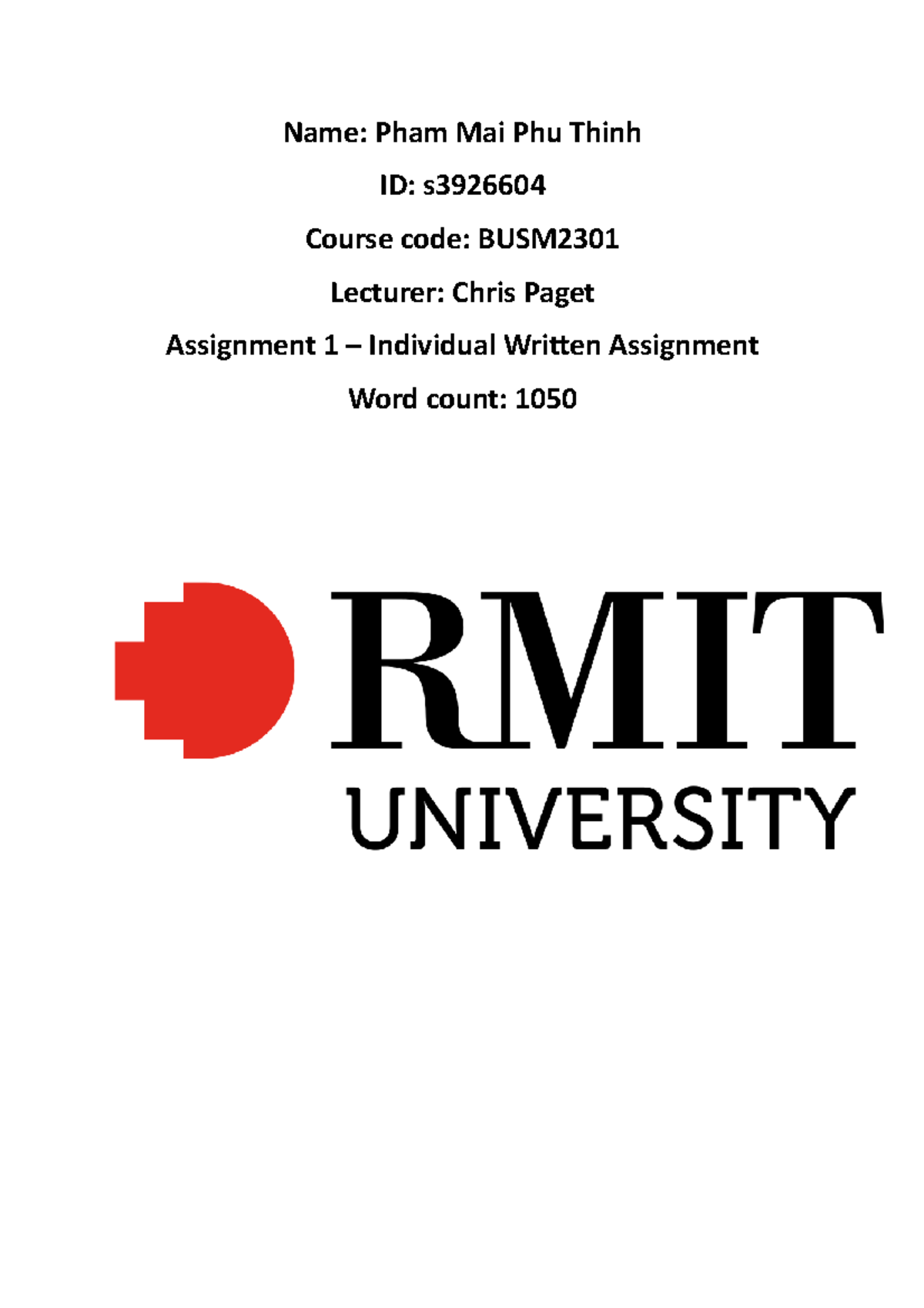 Assignment 1 BUSM2301 Consultancy Report - Organisational Analysis ...