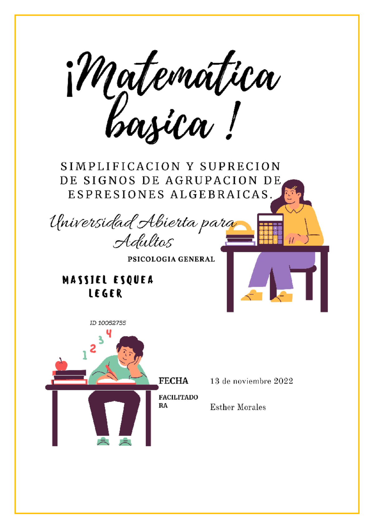 Matemáticas expresiones algebraica - Matemática Básica - Studocu