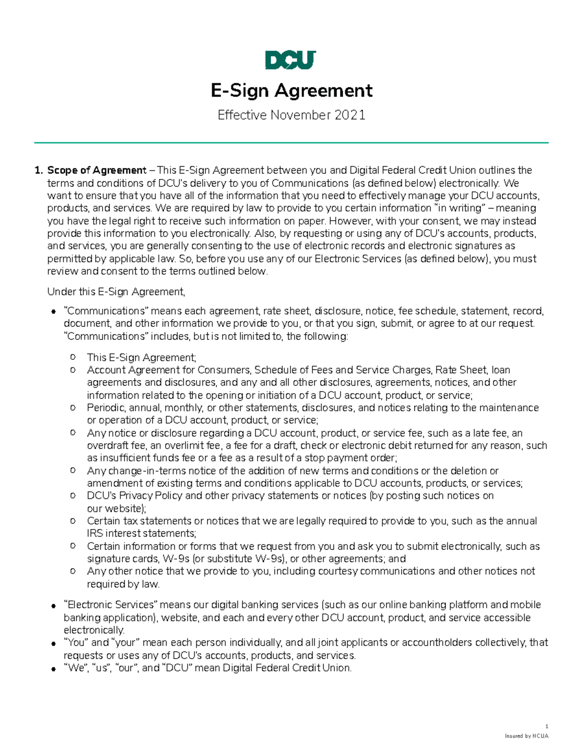E-Sign Agreement - Study material - E-Sign Agreement Effective November ...