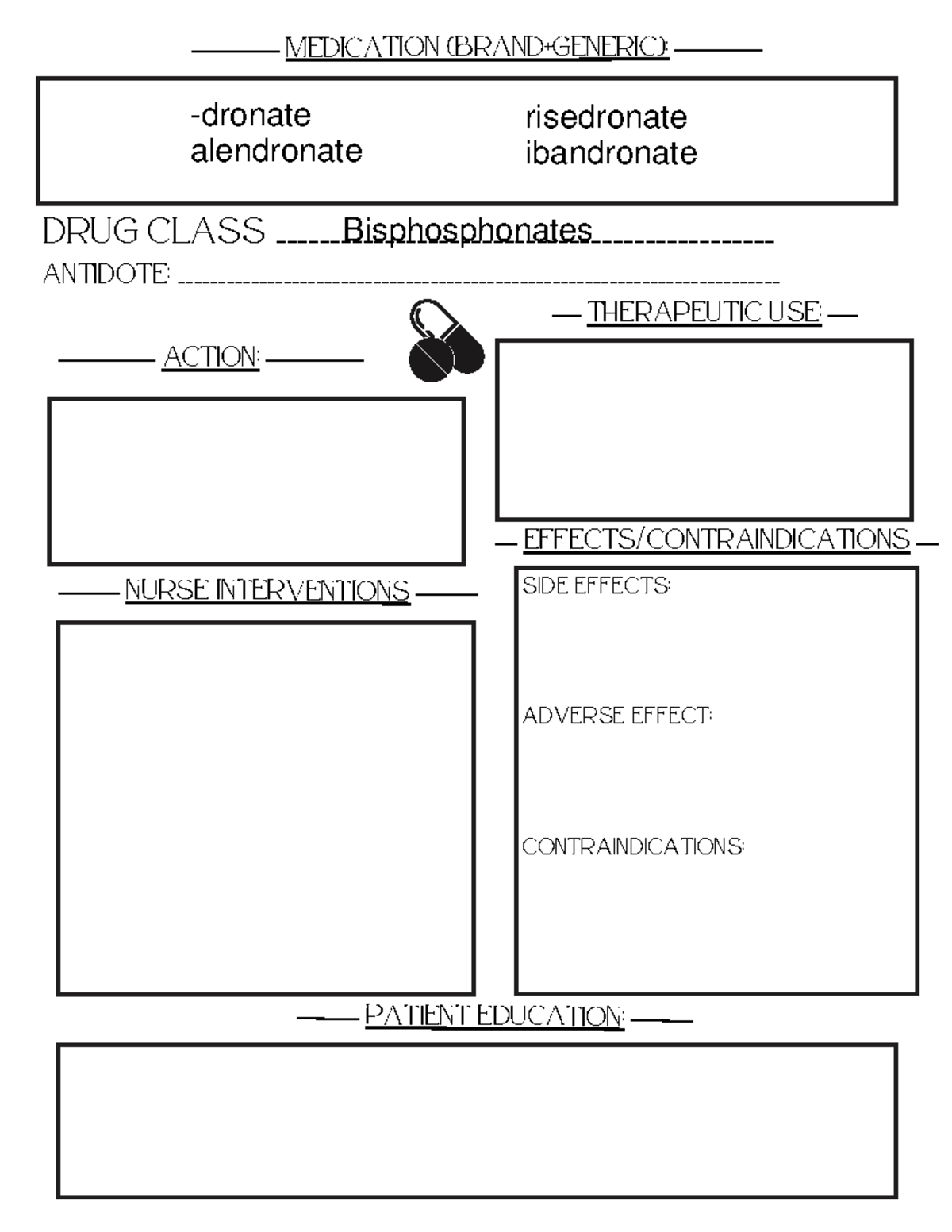 Written Pharmacology Templates - Side effects: Adverse effect ...