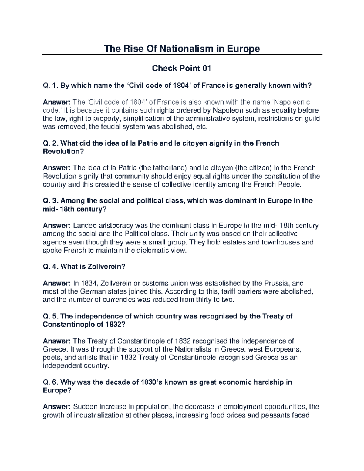 All in one - All in one - The Rise Of Nationalism in Europe Check Point ...